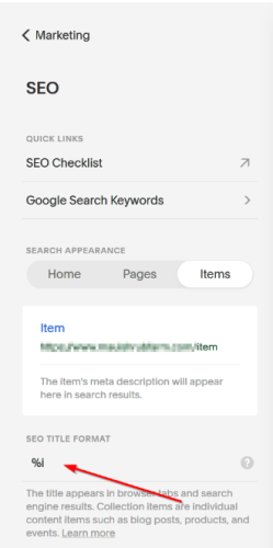SEO Titles on Product Pages | Squarespace SEO | Meta Title